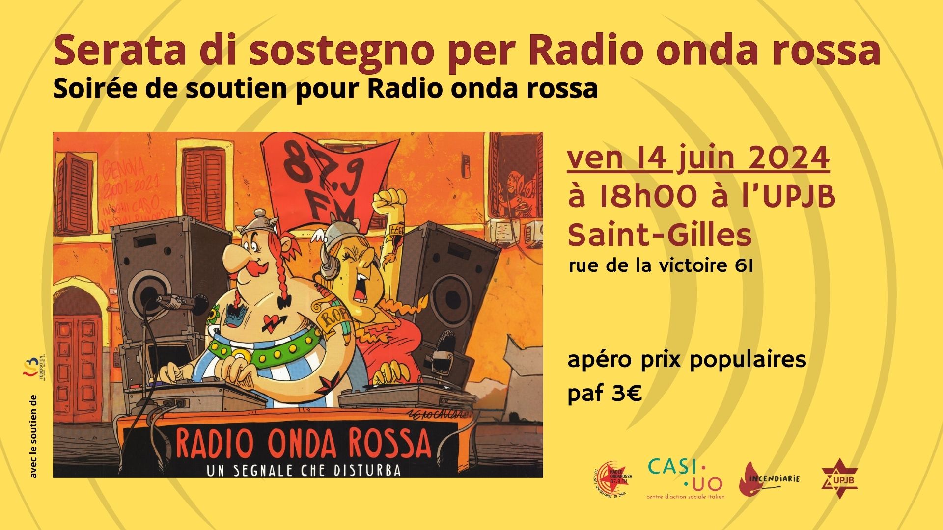14.06.2024 – Soirée de soutien pour Radio onda rossa (Italie) – Casi-UO